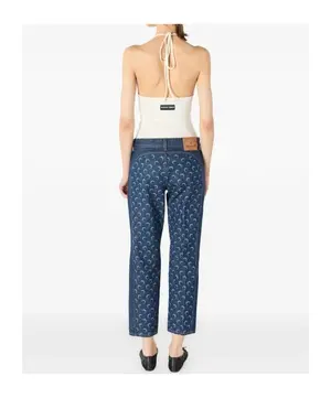 MARINE SERRE Moon Print Paneled Jeans