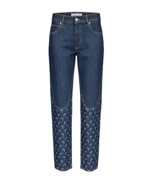 MARINE SERRE Moon Print Paneled Jeans