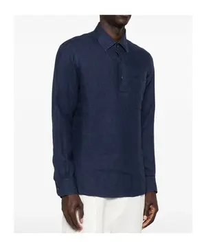 Zegna Long-sleeve Polo Shirt - Blue