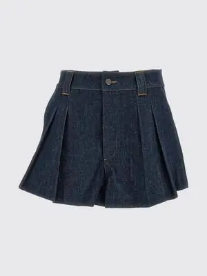 FRAME The Structural Pleated Denim Shorts - Black