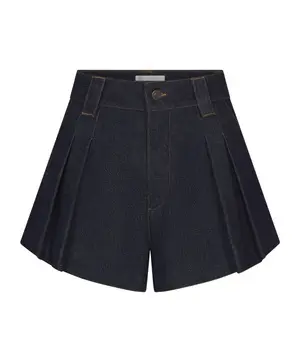 FRAME The Structural Pleated Denim Shorts