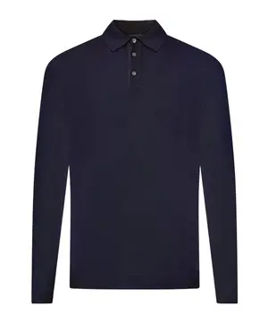 ROBERTO COLLINA Three-button Long-sleeved Polo Shirt