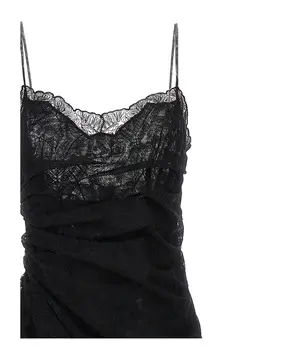 Ermanno Scervino Majolica Draped Lace Maxi Dress