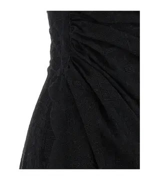 Ermanno Scervino Majolica Draped Lace Maxi Dress
