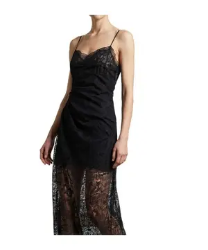 Ermanno Scervino Majolica Draped Lace Maxi Dress
