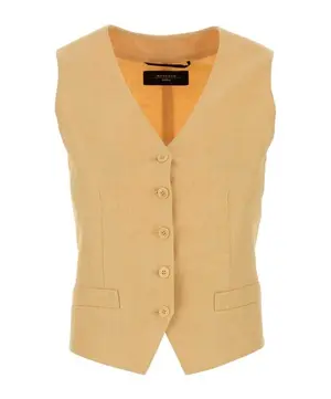 Max Mara Sleeveless V-neck Gilet - Nude