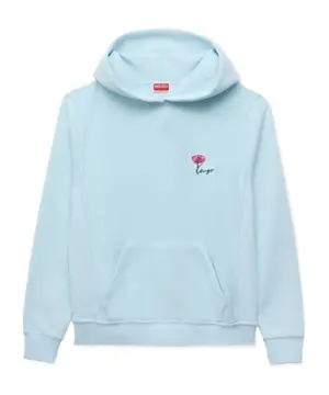 Kenzo Floral Embroidered Hoodie - Blue