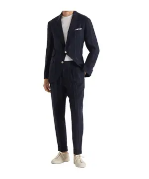 Brunello Cucinelli Long-sleeved Suit Jacket And Trousers Two-piece Set - Black