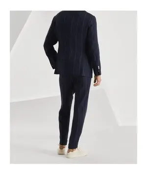 Brunello Cucinelli Long-sleeved Suit Jacket And Trousers Two-piece Set - Black