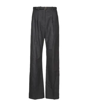 Loro Piana Belted Tailored Pleated Trousers - Black