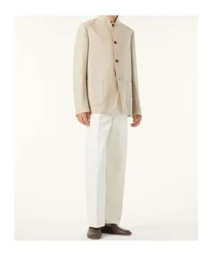 Loro Piana Long Sleeve Casual Jacket With Patch Pockets - Beige