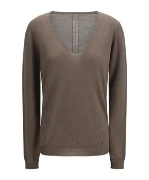 Rick Owens Rick Owens Temple Extreme V-Neck Knitted Sweater No
