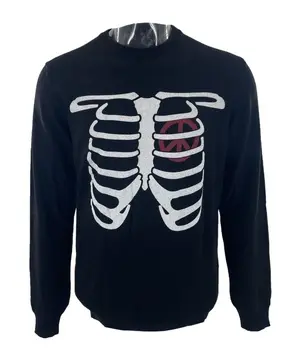 Moschino Skeleton Print Crewneck Sweater