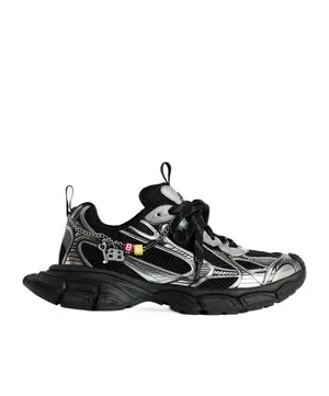 Balenciaga 3xl Mesh Panel Sneakers With Vintage Charm - Black/silver