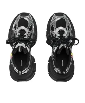 Balenciaga 3xl Mesh Panel Sneakers With Vintage Charm - Black/silver