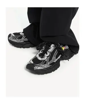 Balenciaga 3xl Mesh Panel Sneakers With Vintage Charm - Black/silver