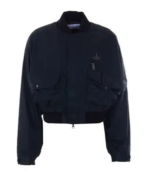 VIVIENNE WESTWOOD Cropped Bomber Jacket With Logo Detail - No