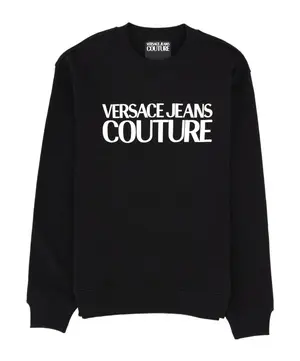 Versace Logo Crewneck Sweatshirt - Black