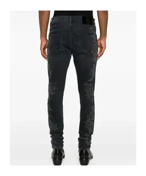PURPLE BRAND Embellished Distressed Denim Jeans