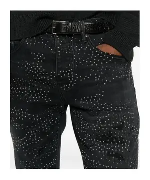 PURPLE BRAND Embellished Distressed Denim Jeans