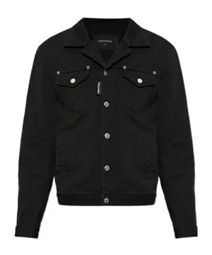 Dsquared2 Garment Dyed Denim Trucker Jacket - Black