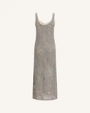 Brunello Cucinelli Linen Maxi Dress - Gray