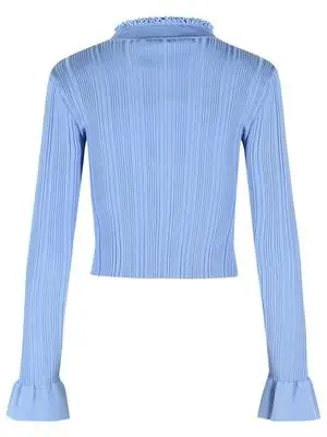 SELF-PORTRAIT Stand Collar Jacket With Beaded Details And Ruffled Cuffs