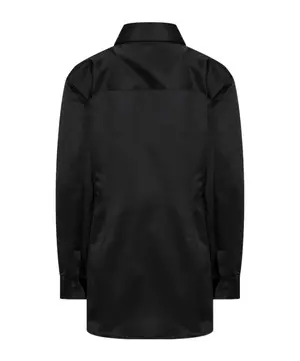 THE FRANKIE SHOP Satin Shirt Dress - Black