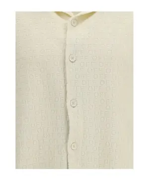 Off-White All-over Patterned Terry Bowling Shirt - Beige