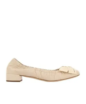 Prada Bow Detailed Block-heeled Ballerinas