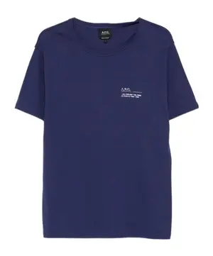 A.p.c. Logo Detailed Crewneck T-shirt - Blue