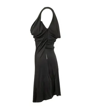 Off-White Draped V-neck Dress