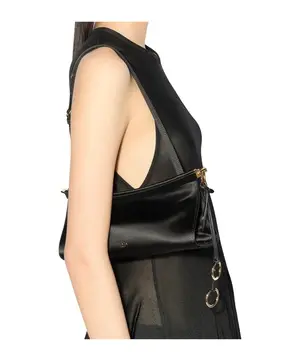 Alaïa Le Click East West Small Bag In Satin - Black