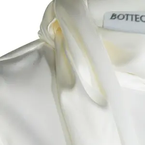 Bottega Veneta Sleeveless Stretch Satin Top With Scarf Detail - White