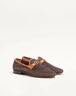 Valentino Garavani Woven Raffia Loafer With Vlogo Signature