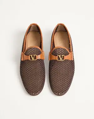 Valentino Garavani Woven Raffia Loafer With Vlogo Signature