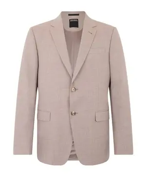 Zegna Single-breasted Wool-linen Blazer - No