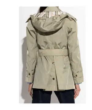 Burberry Belted Hooded Trench Coat