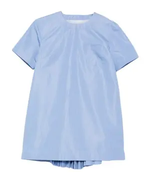 Sacai Striped Pleated Dress - Blue