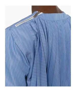 Sacai Striped Pleated Dress - Blue