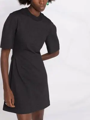 Alexander McQueen Logo Print Mini Dress - Black
