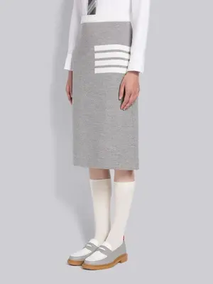 Thom Browne A-line Merino Wool Midi Skirt