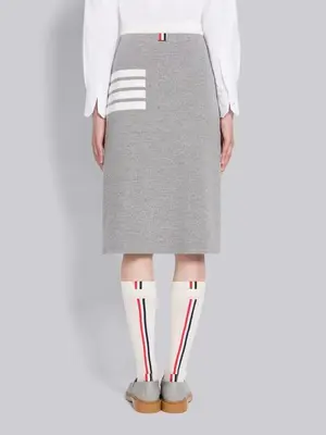 Thom Browne A-line Merino Wool Midi Skirt