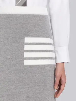 Thom Browne A-line Merino Wool Midi Skirt