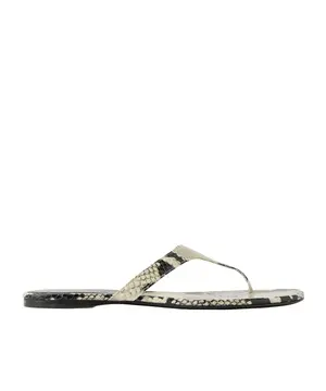 Khaite Archer Snakeskin Leather Thong Sandals
