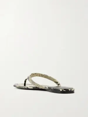 Khaite Archer Snakeskin Leather Thong Sandals