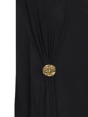 Bottega Veneta Sleeveless Crepe Jersey Dress With Asymmetrical Design - Black