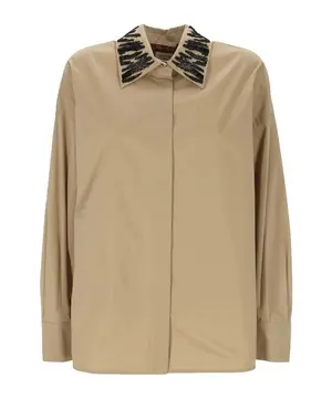 Max Mara Embellished Collar Button-up Shirt