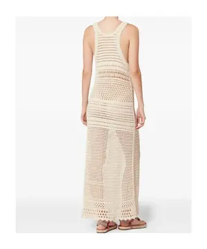 Isabel Marant Étoile Zaro Sleeveless Crocheted Maxi Dress With V-neck And Front Slit