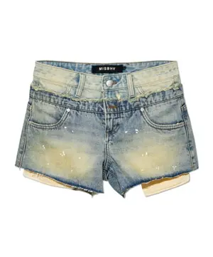 MISBHV Distressed Layered Shorts